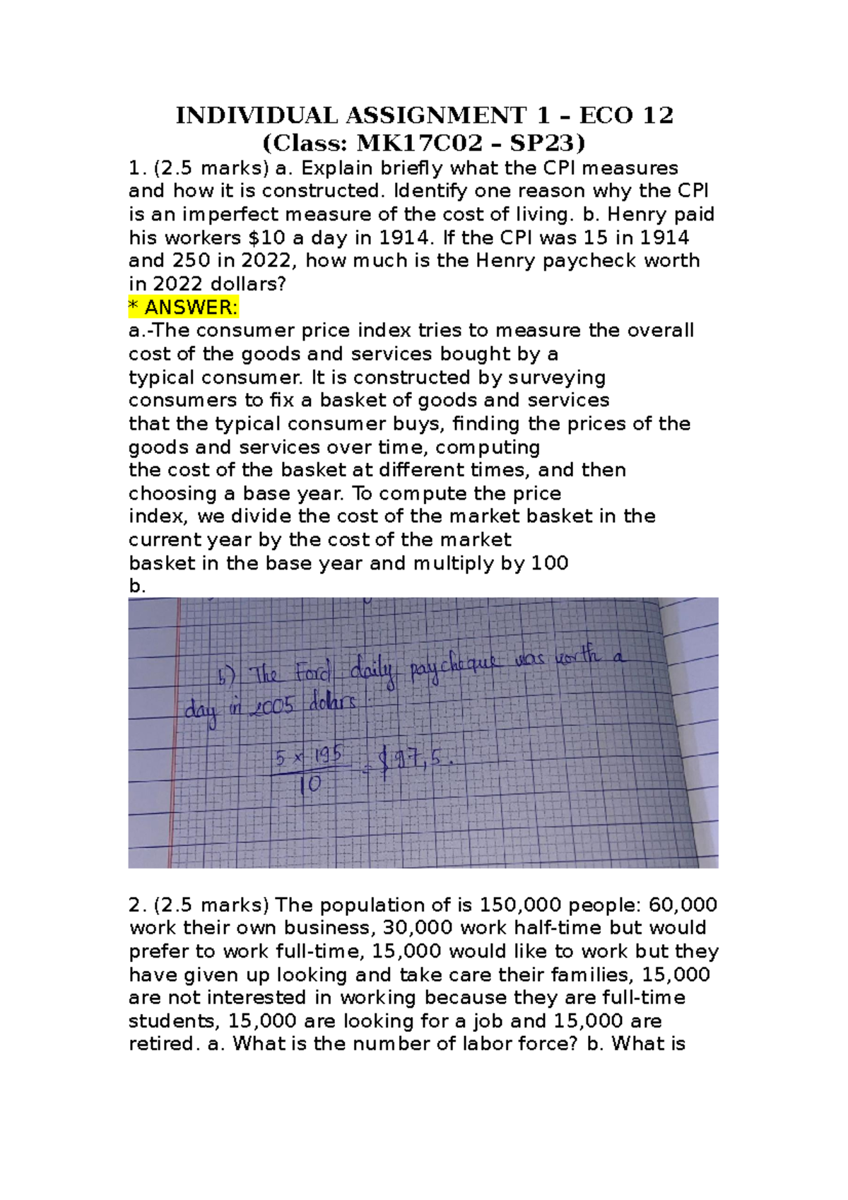 Individual Assignment 1 ECO 12 - INDIVIDUAL ASSIGNMENT 1 – ECO 12 ...