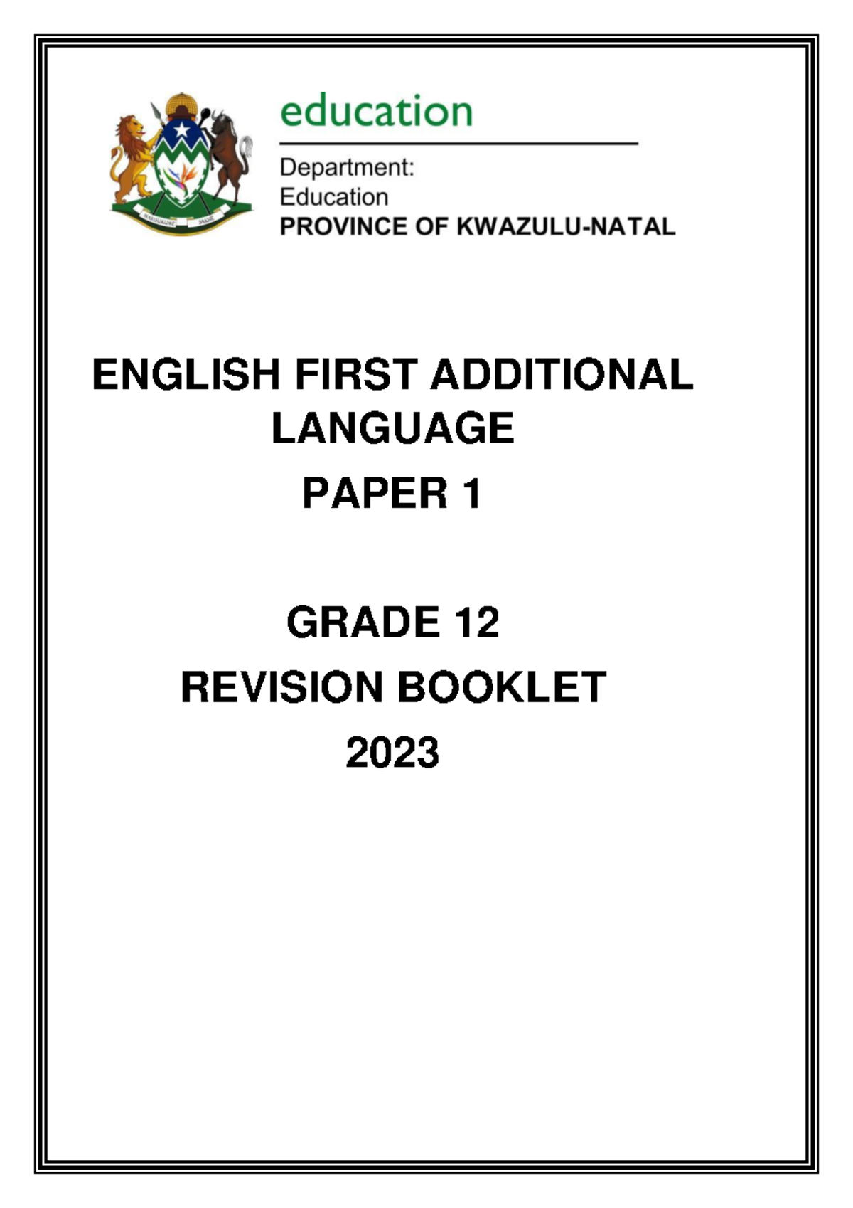 JIT EFAL P1 18 SEPT 2023 - Summaries for revision - ENGLISH FIRST ...