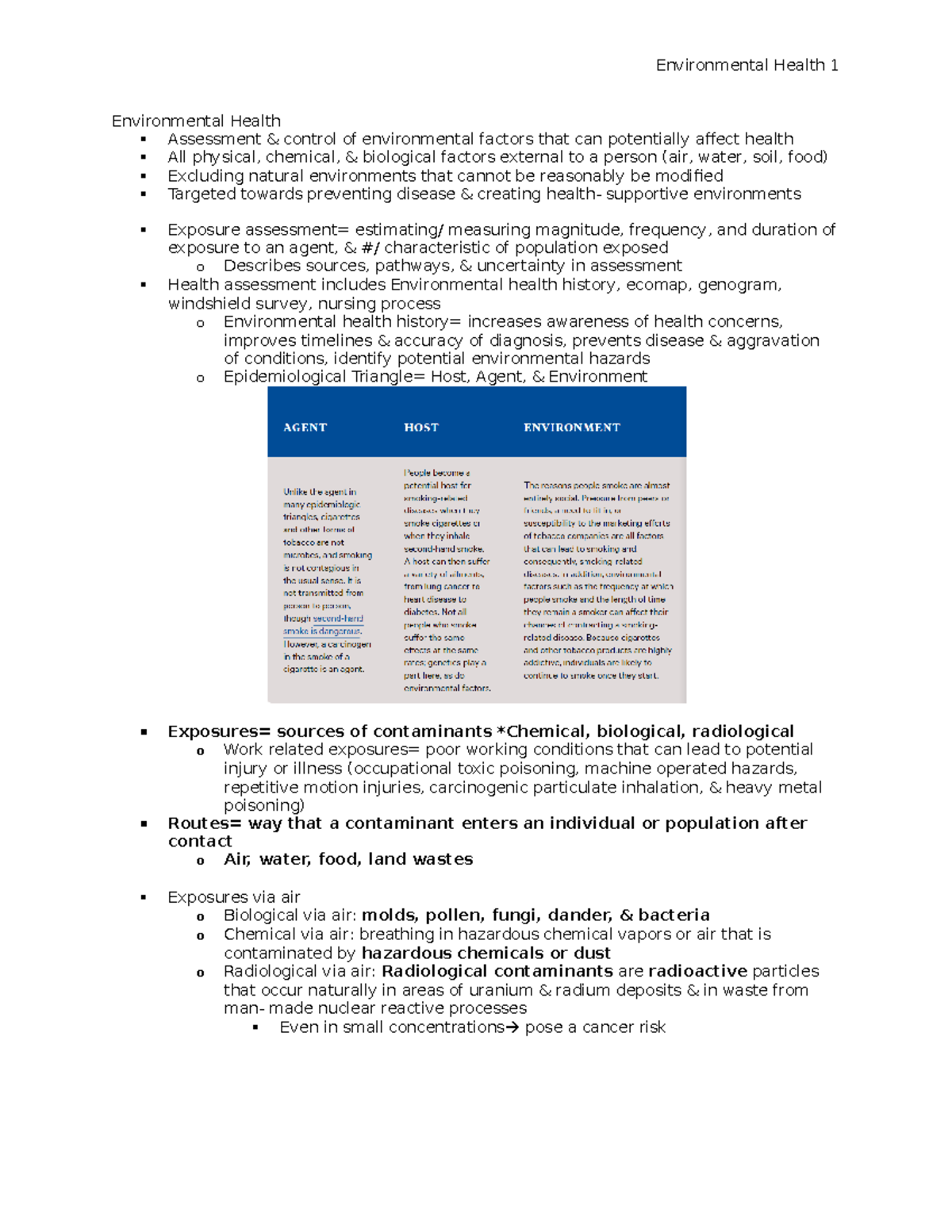Environmental Health - Lecture notes 1 - Environmental Health ...