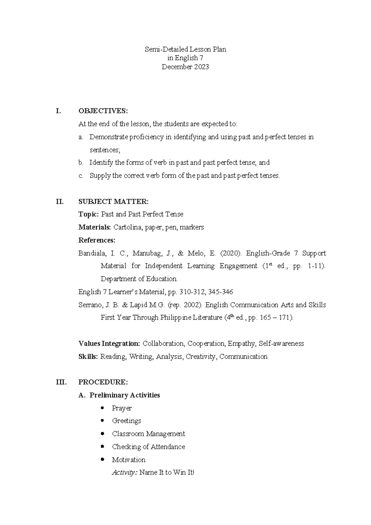 Detailed-Lesson-plan EDUC-126 - Semi-Detailed Lesson Plan in English 7 ...