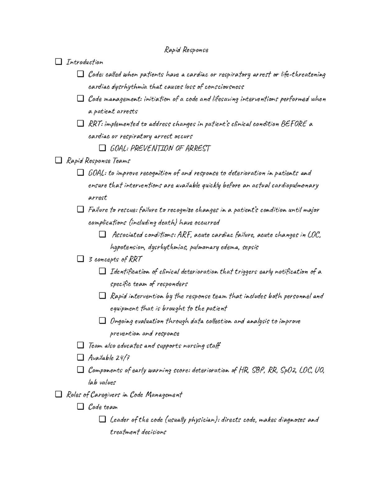 Rapid Response ( Textbook) - Rapid Response Introduction Code: called ...