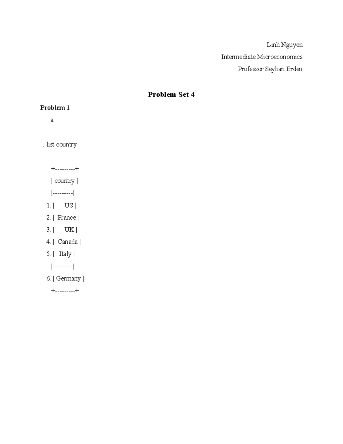 Metrics Pset 2 Homework Guide - Linh Nguyen Intermediate Microeconomics ...