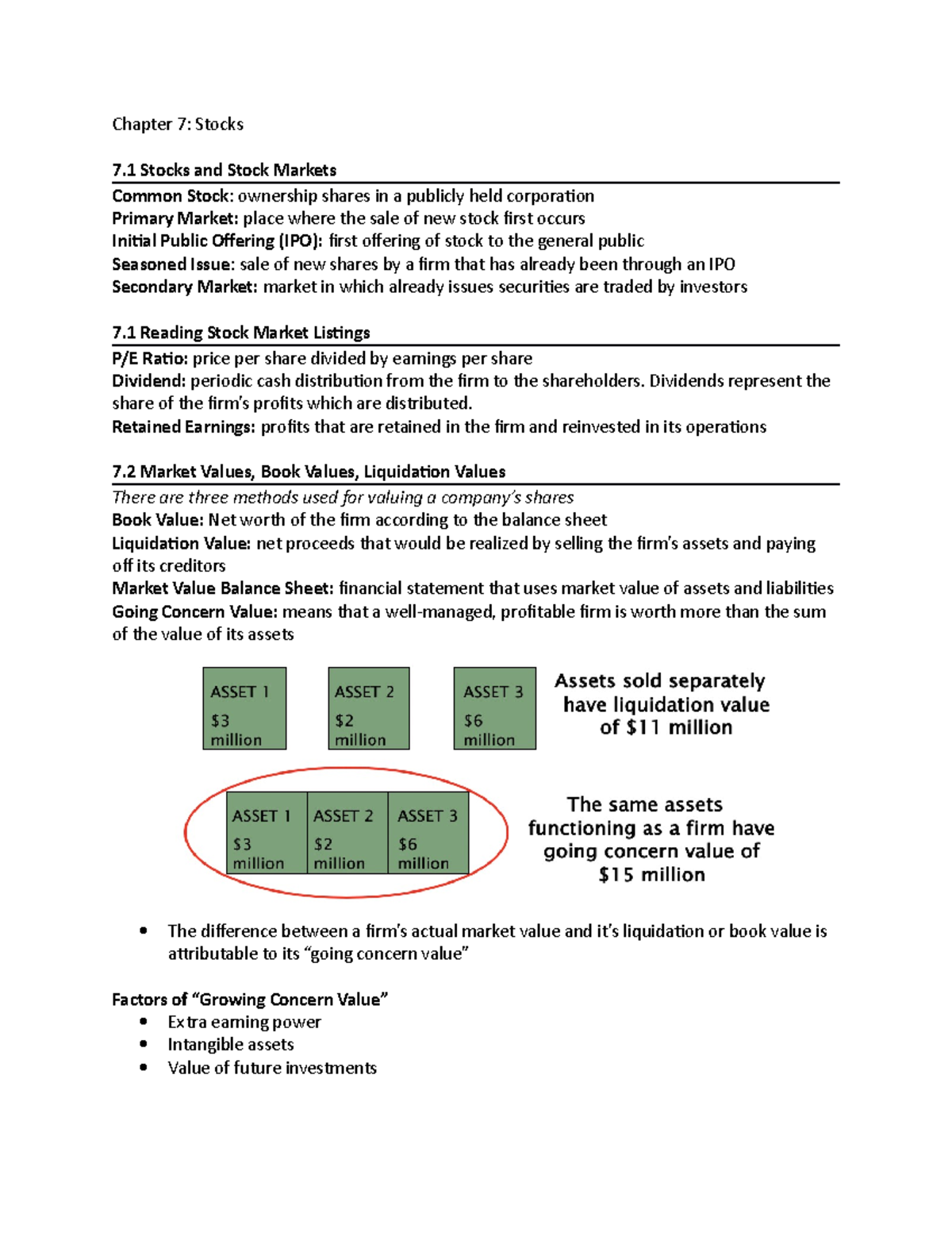 Chapter 7 - Finance - Chapter 7: Stocks 7 Stocks and Stock Markets ...