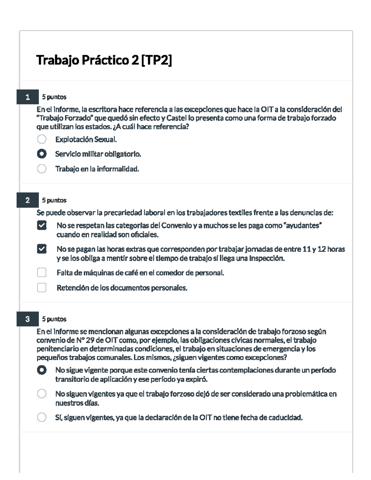 TP2 - 80% - Trabajo Práctico 2 1 5 puntos En el informe, la escritora hace referencia a las ...
