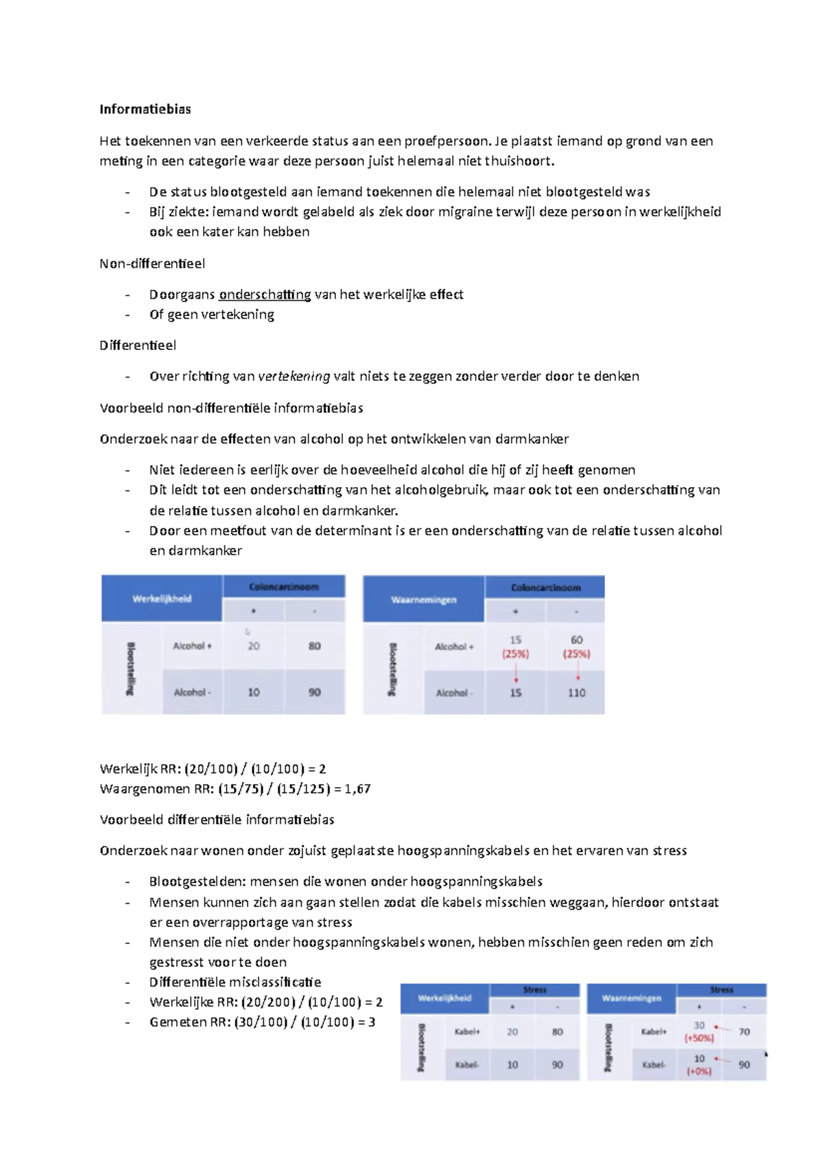 Informatiebias en misclassificatie - Informatiebias Het toekennen van ...