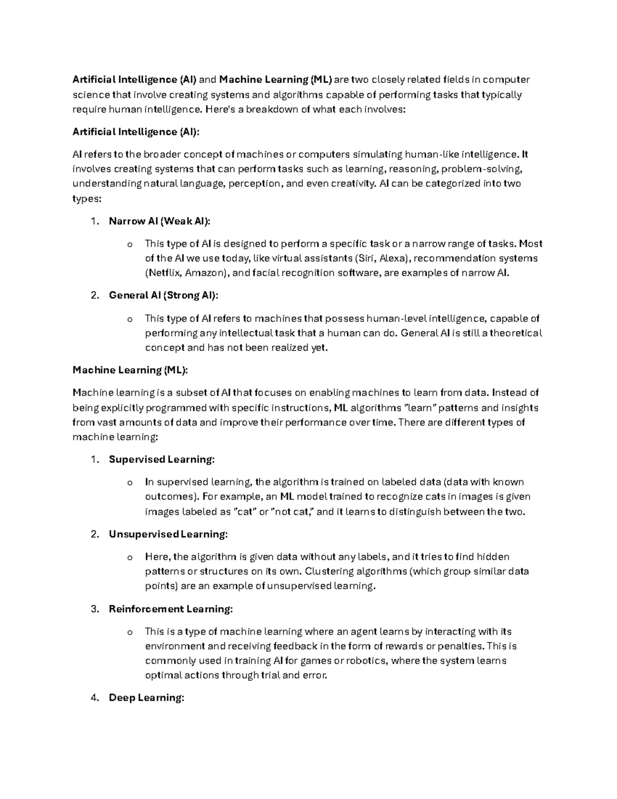 Artificial Intelligence - Here's a breakdown of what each involves ...
