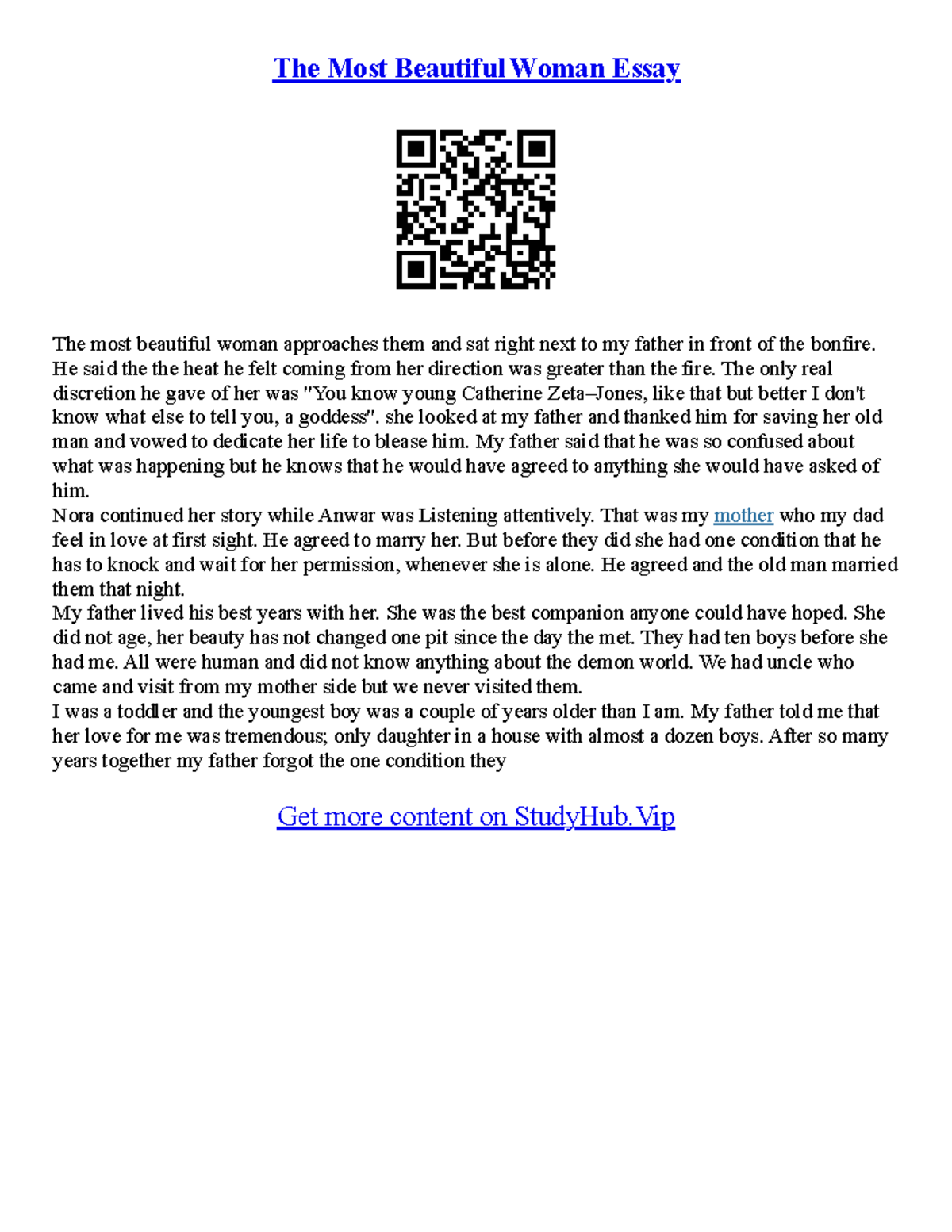 Beautiful Essay - The Most Beautiful Woman Essay The most beautiful ...