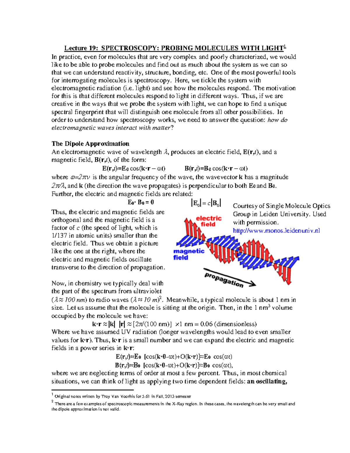 Spectroscopy Probing Molecules WITH Light - Lecture 19: SPECTROSCOPY ...