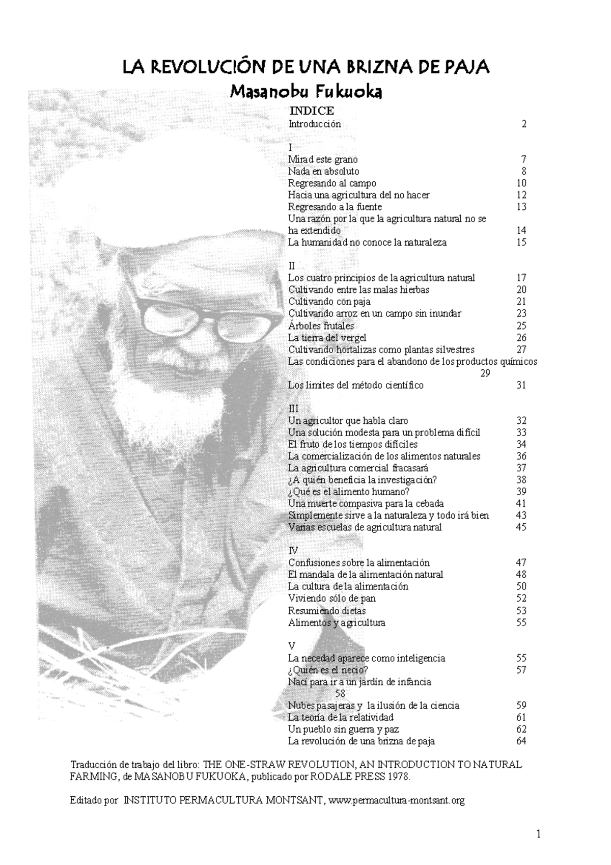 La revolución de una brizna de paja - Editado por INSTITUTO ...