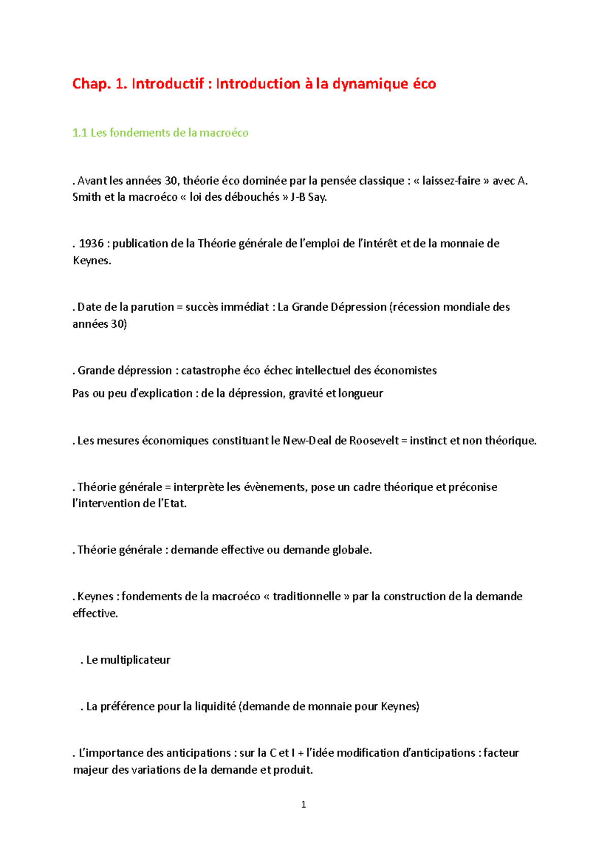 Dynamique tout le cours corrigé - Chap. 1. Introductif : Introduction à ...