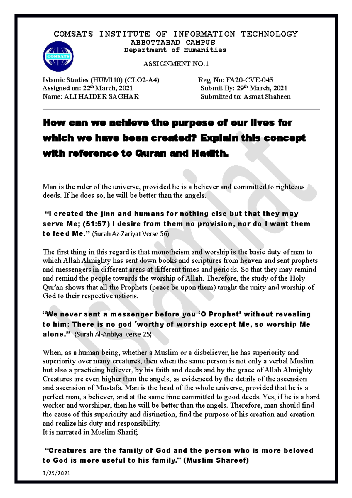 Pakistan Studies 1 Lecture Notes 1 Pakistan Studies 1 Lecture Notes