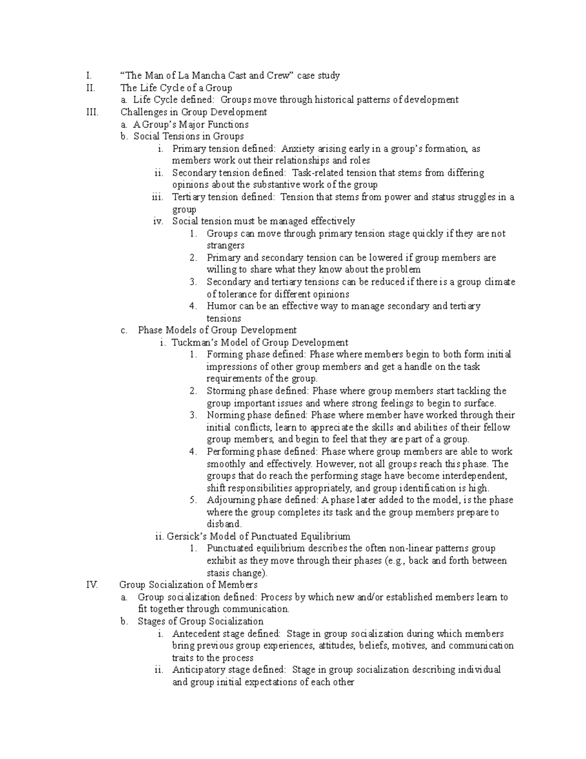 Ch 5 group formation - Chapter 5 - I. “The Man of La Mancha Cast and ...