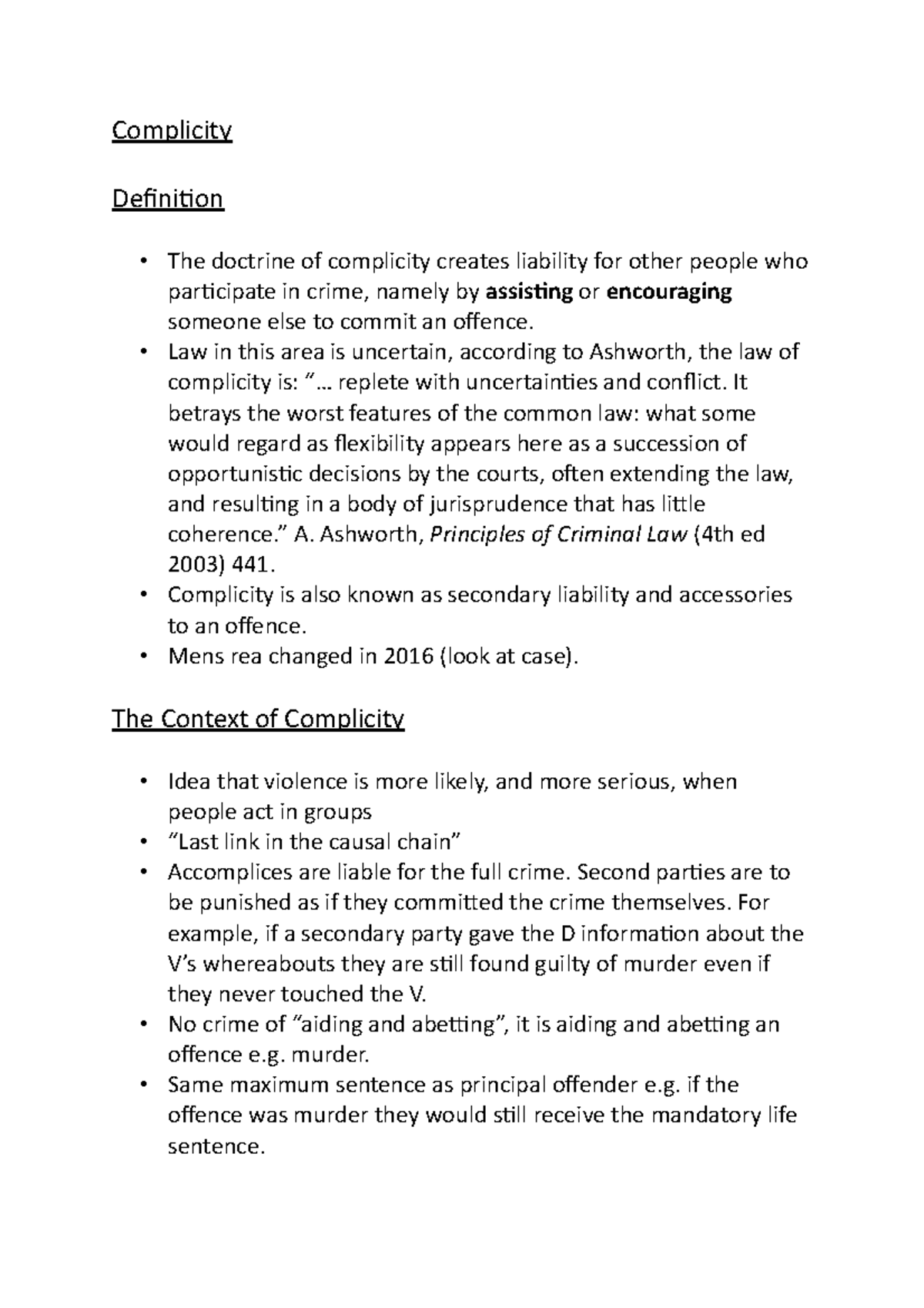 Complicity - Complicity Deiniion The doctrine of complicity creates ...