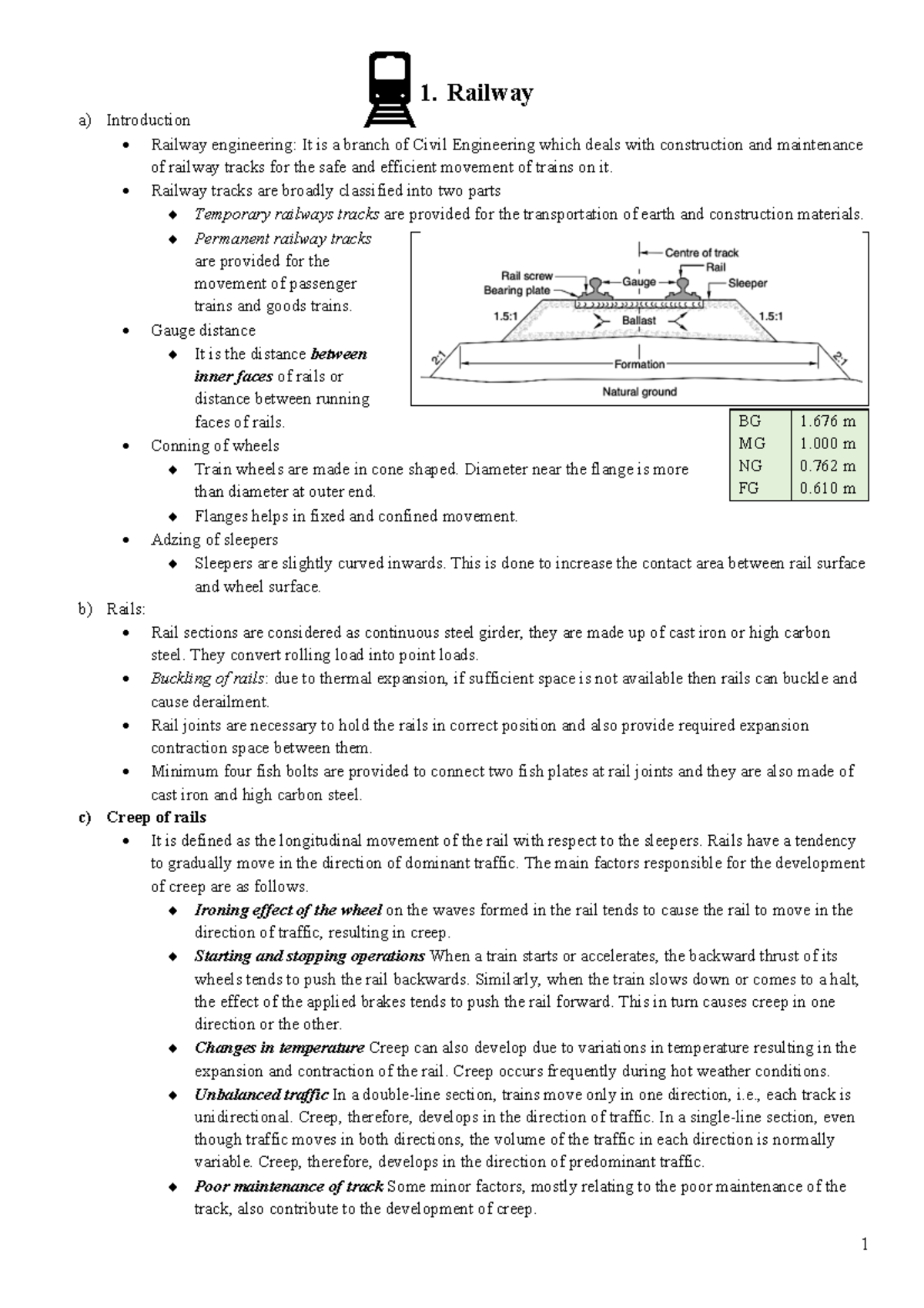 14 Railway & Airport M - 1. Railway a) Introduction Railway engineering ...