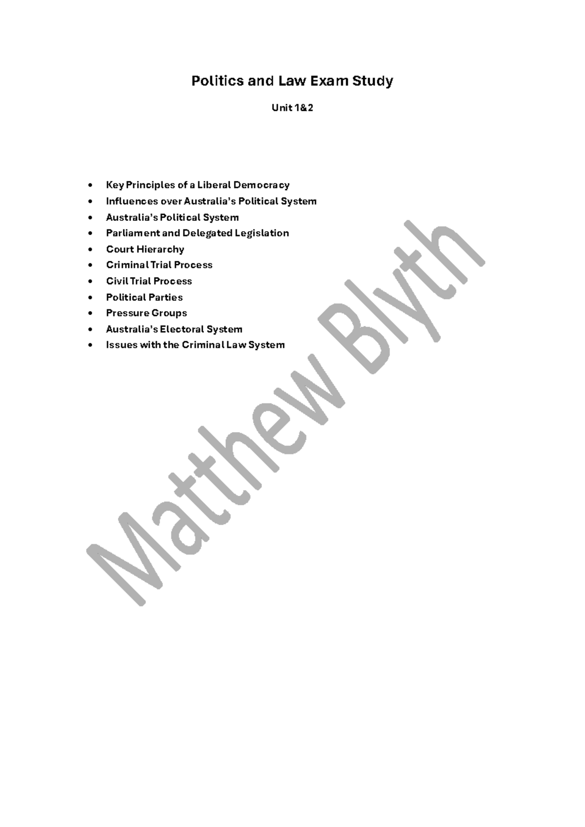 Politics and Law Exam Study PDF - Politics and Law Exam Study Unit 1 ...