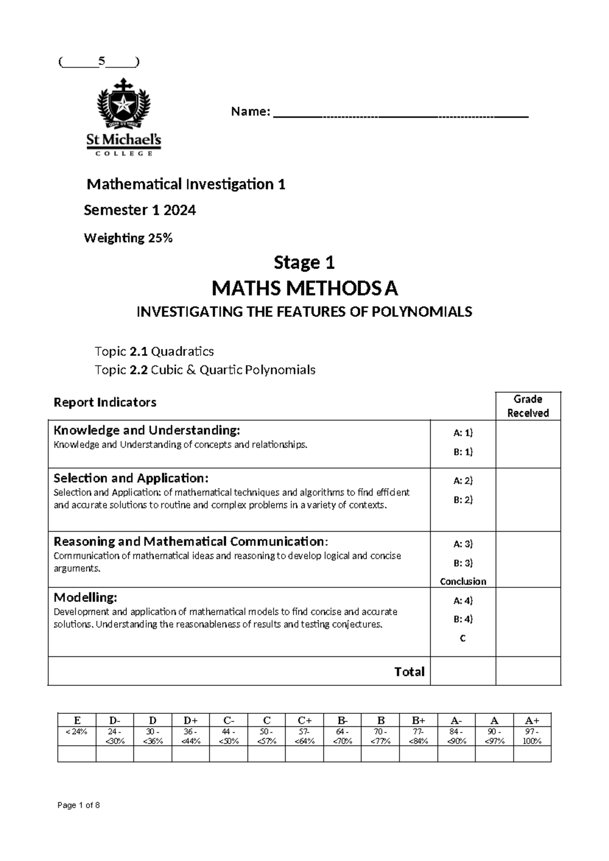Math Methods A DI - Math DI on trig - ####### (_5) Mathematical ...