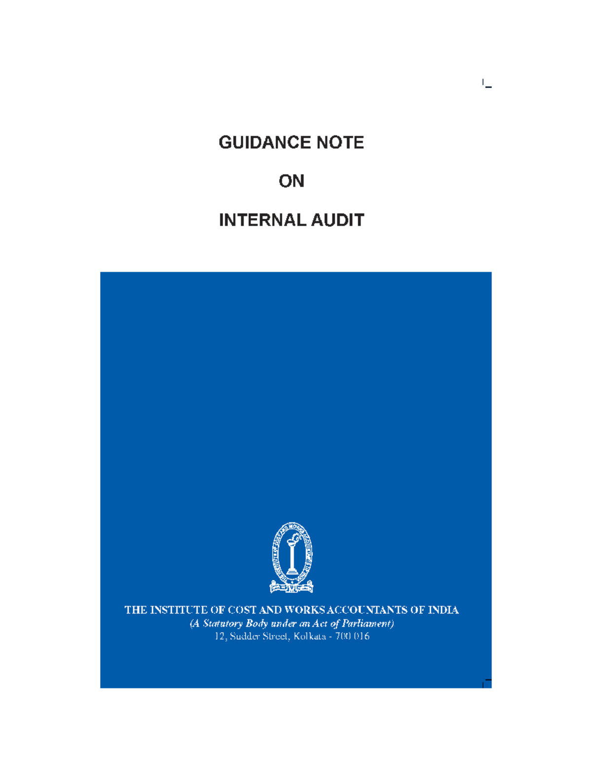 Guide Not1 IAIAAIAIAIAIAIA GUIDANCE NOTE ON INTERNAL AUDIT ISSUED guide-not1-iaiaaiaiaiaiaia-guidance-note-on-internal-audit-issued