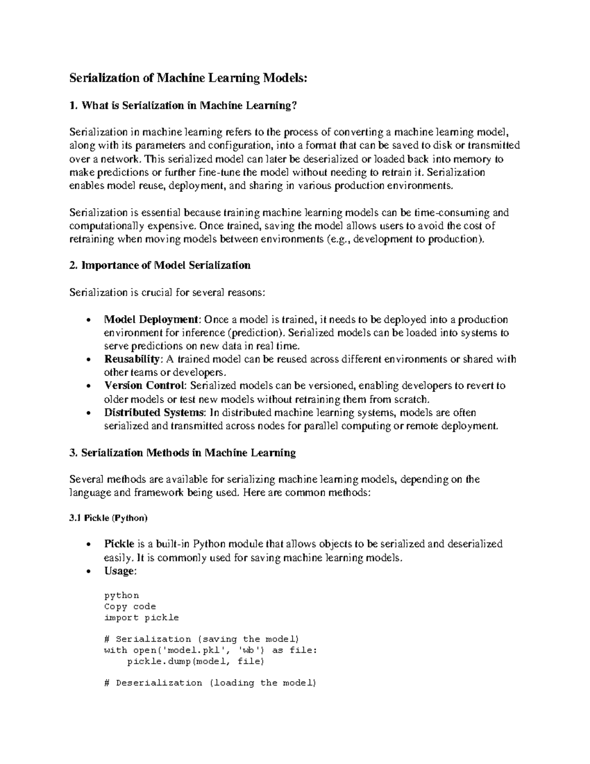 Serialization of Machine Learning Models - What is Serialization in Machine Learning ...