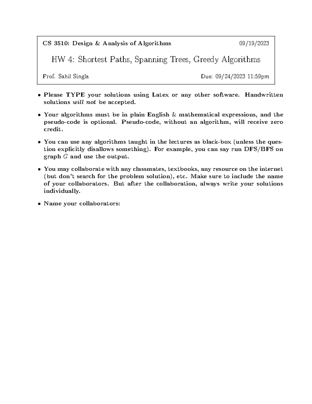 CS 3510 Homeowork 4 - fall - CS 3510: Design & Analysis of Algorithms ...