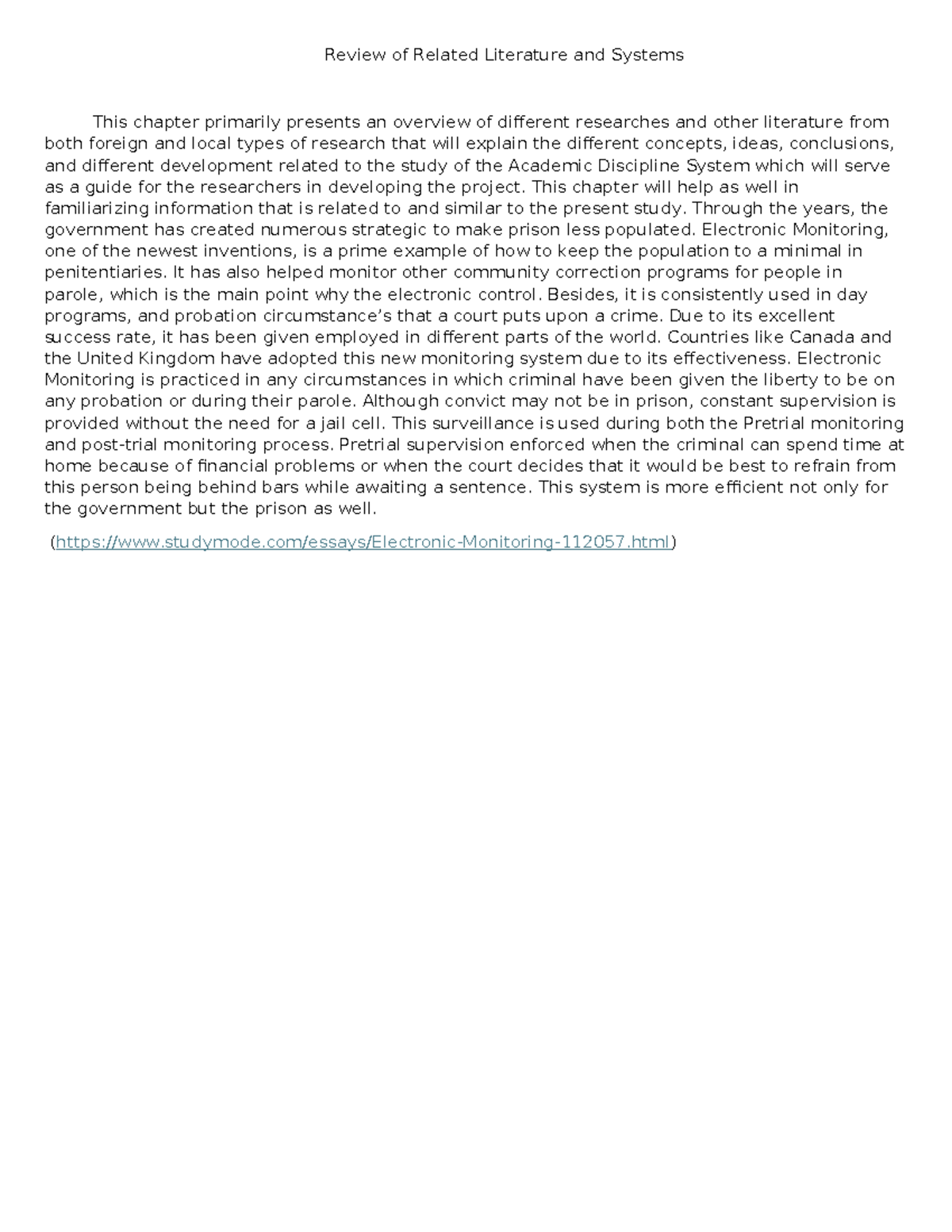 Review of Related Literature and Systems - This chapter will help as ...