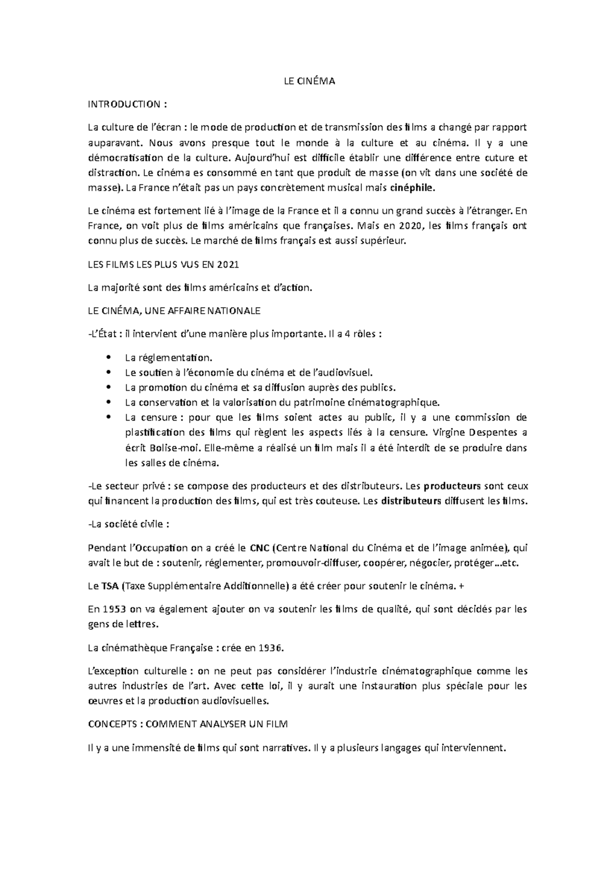 Le Cinéma Français - LE CINÉMA INTRODUCTION : La culture de l’écran ...