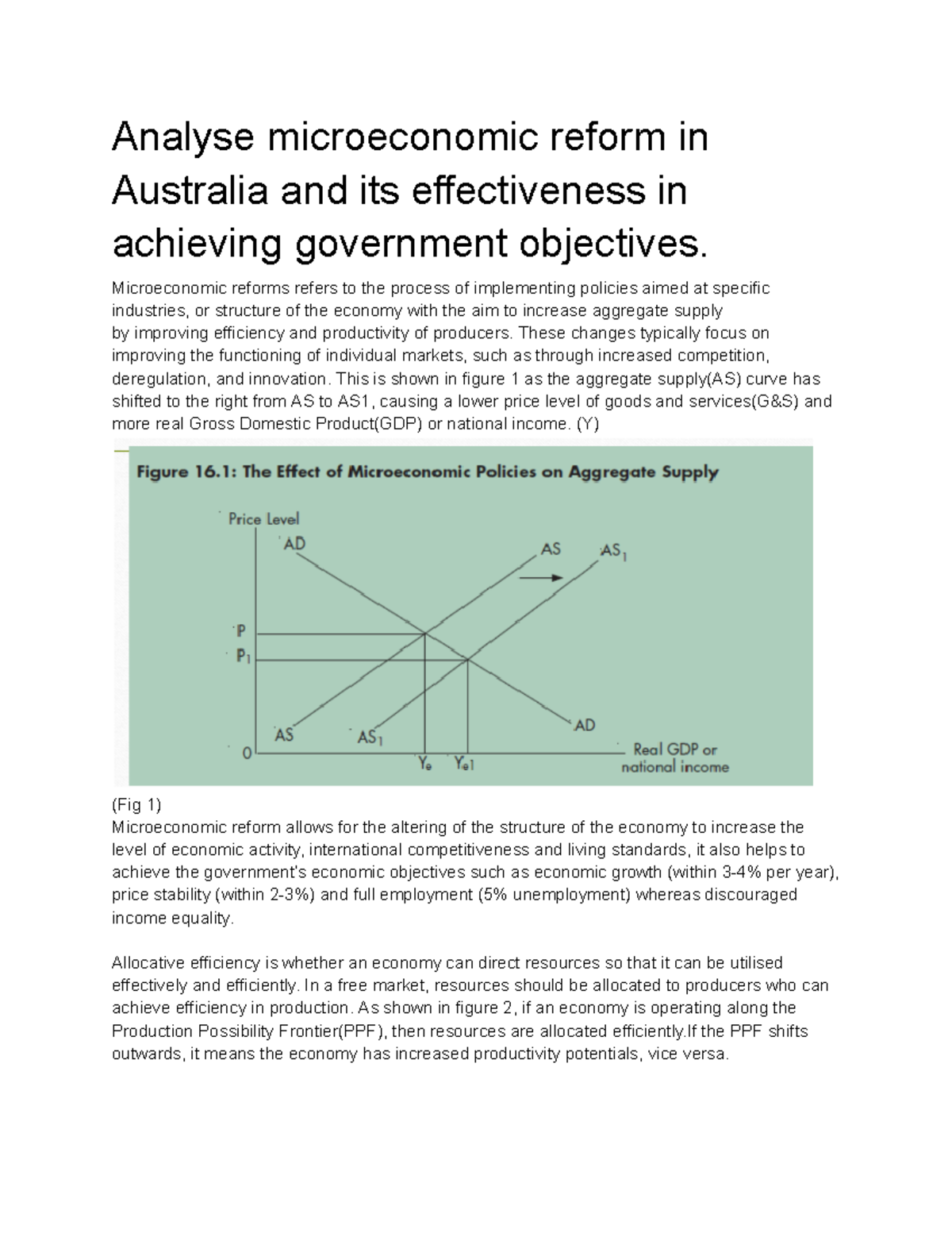 Analyse microeconomic reform in Australia and its effectiveness in ...