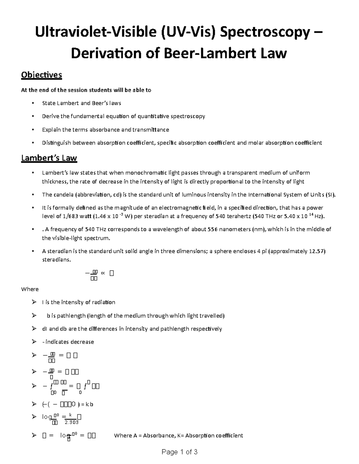 Chapter - 20 Ultraviolet - Page 1 of 3 Ultraviolet-Visible (UV-Vis ...