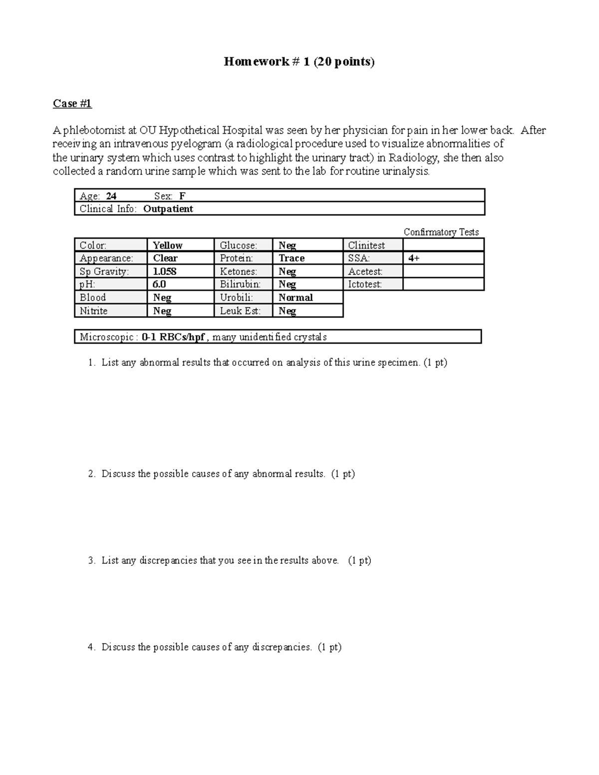Homework 1 - taught by Professor Stephanie Rink - Homework # 1 (20 ...