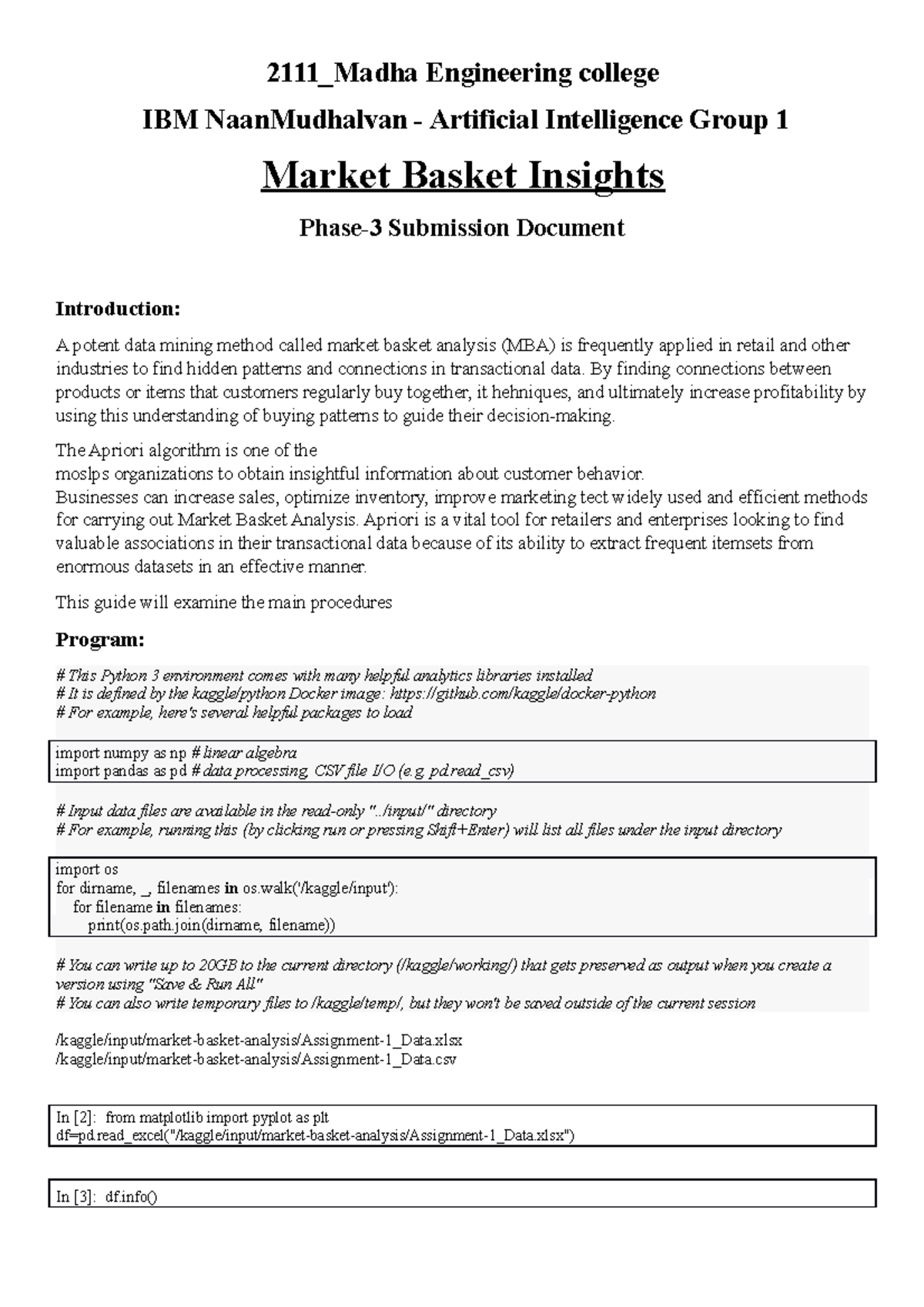 AI phase 3 Market Basket insights - 2111_Madha Engineering college IBM ...