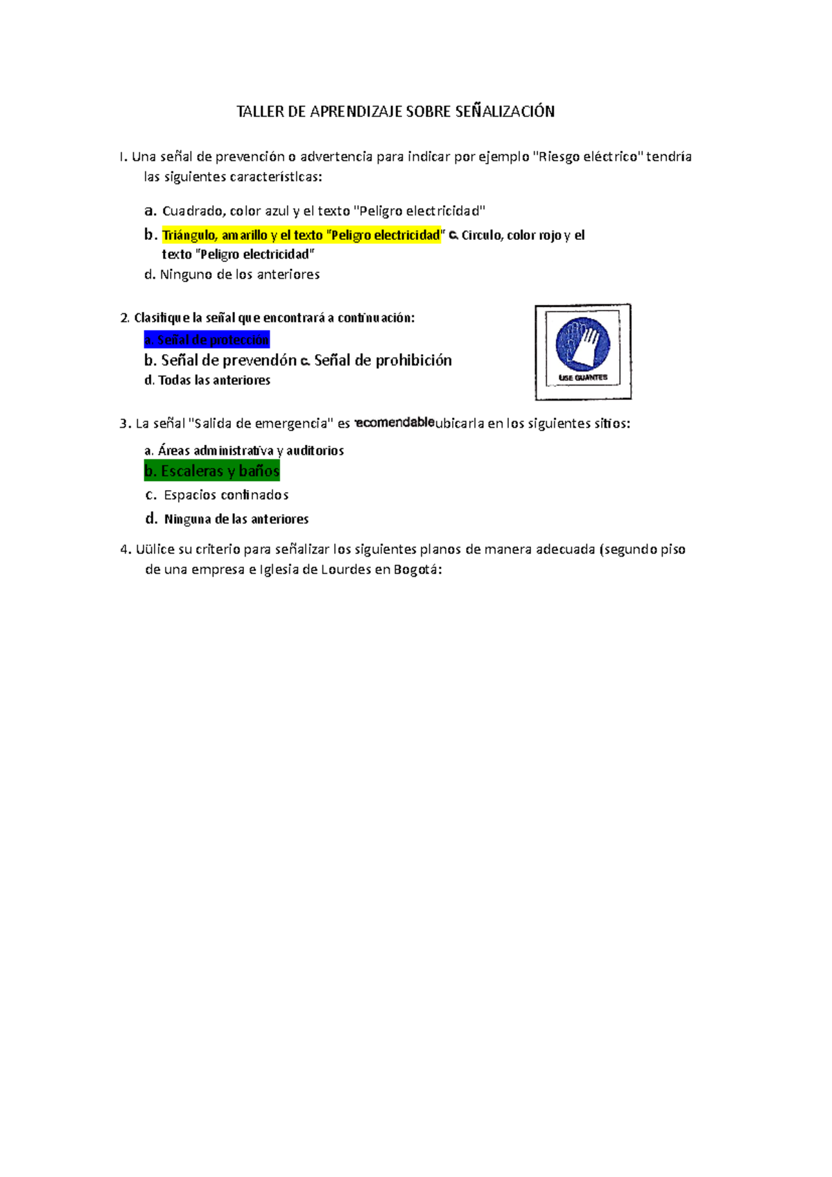 Señalizacion - adsdf - TALLER DE APRENDIZAJE SOBRE SEÑALIZACIÓN I. Una ...