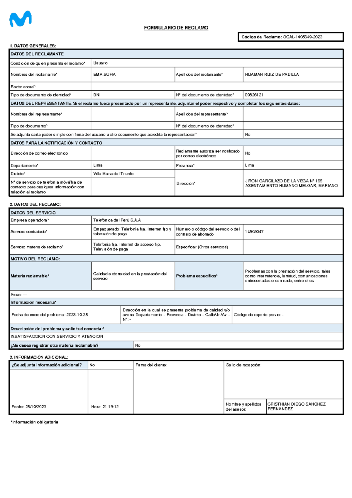 Pdf Handler - practica - FORMULARIO DE RECLAMO DATOS DEL RECLAMANTE ...