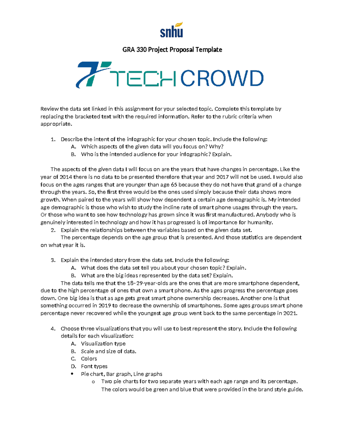 GRA 330 Project Proposal TECH - Complete this template by replacing the ...