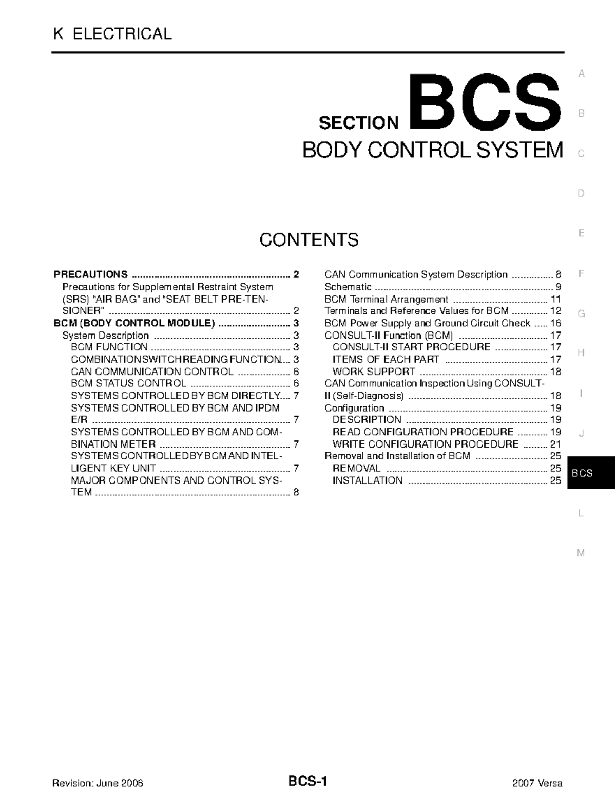 Control Carroceria Nissan Versa BCS BCM - BODY CONTROL SYSTEM K ...