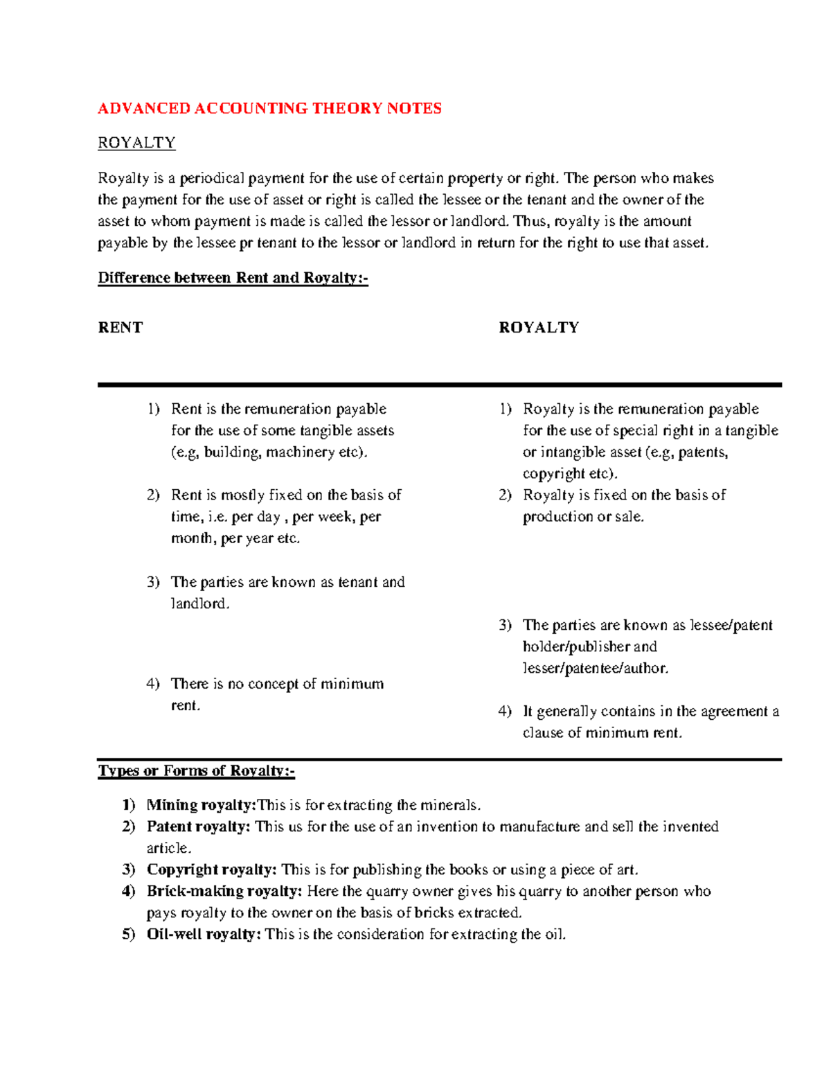 Advanced Accounting Theory Notes - ADVANCED ACCOUNTING THEORY NOTES ...