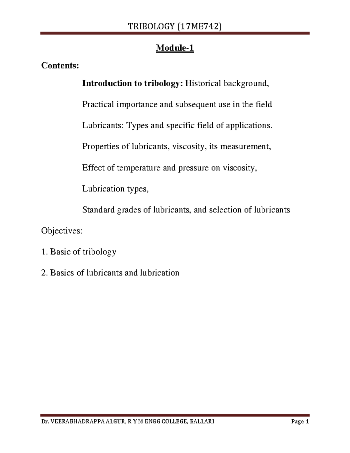 Module-1 - based as per syllabus - Module- Contents: Introduction to ...