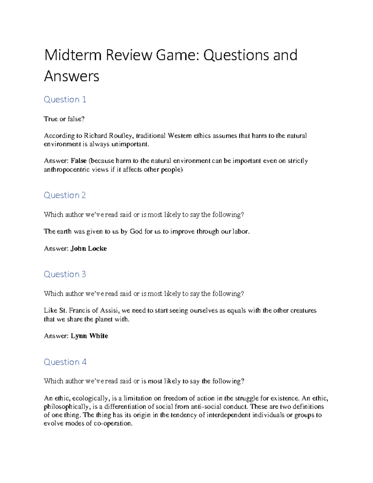 Midterm Review Game questions and answers - Midterm Review Game ...