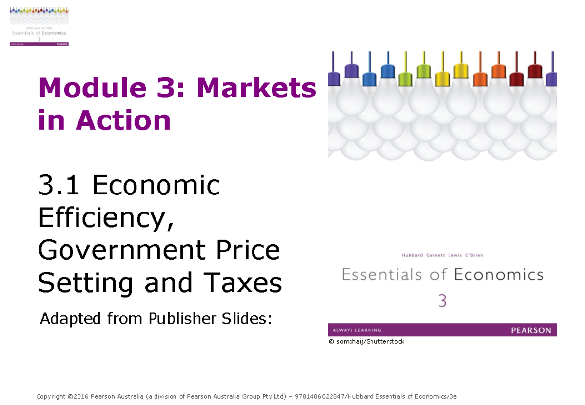 Module 3.1 Markets in Action - © somchaij/Shutterstock Module 3 ...