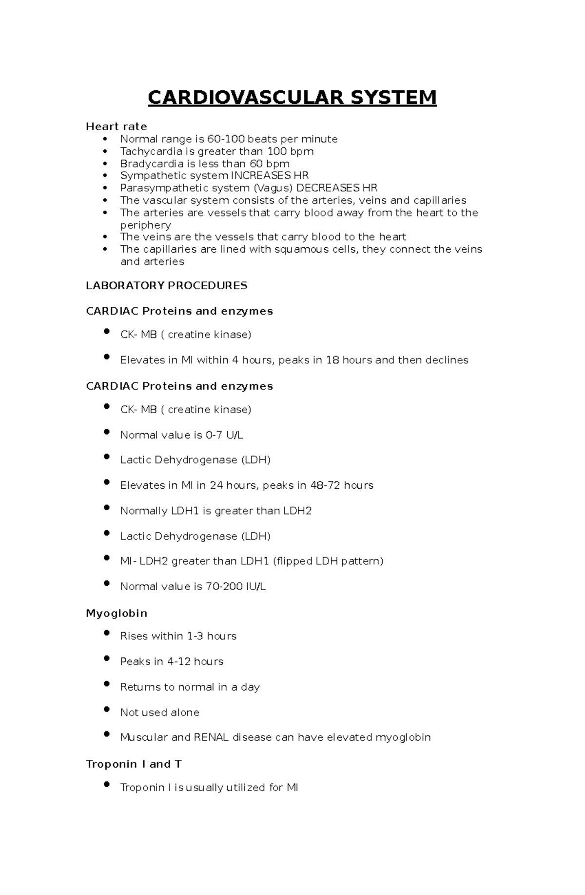 Cardiology notes Cardiology notes CARDIOVASCULAR SYSTEM Heart Rate