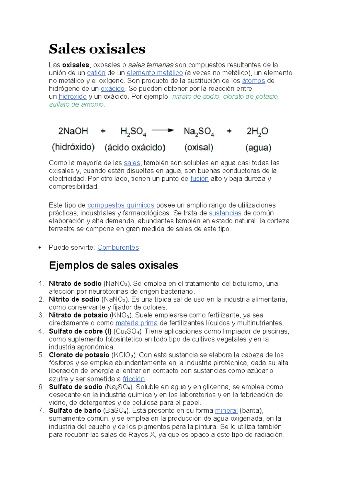 Sales oxisales - hola - Sales oxisales Las oxisales, oxosales o sales ...
