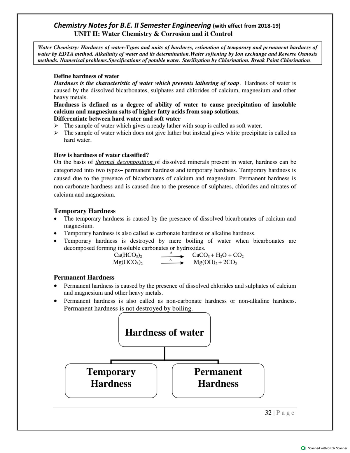 2. UNIT II Water Chemistry - Engineering Chemistry- I - Studocu
