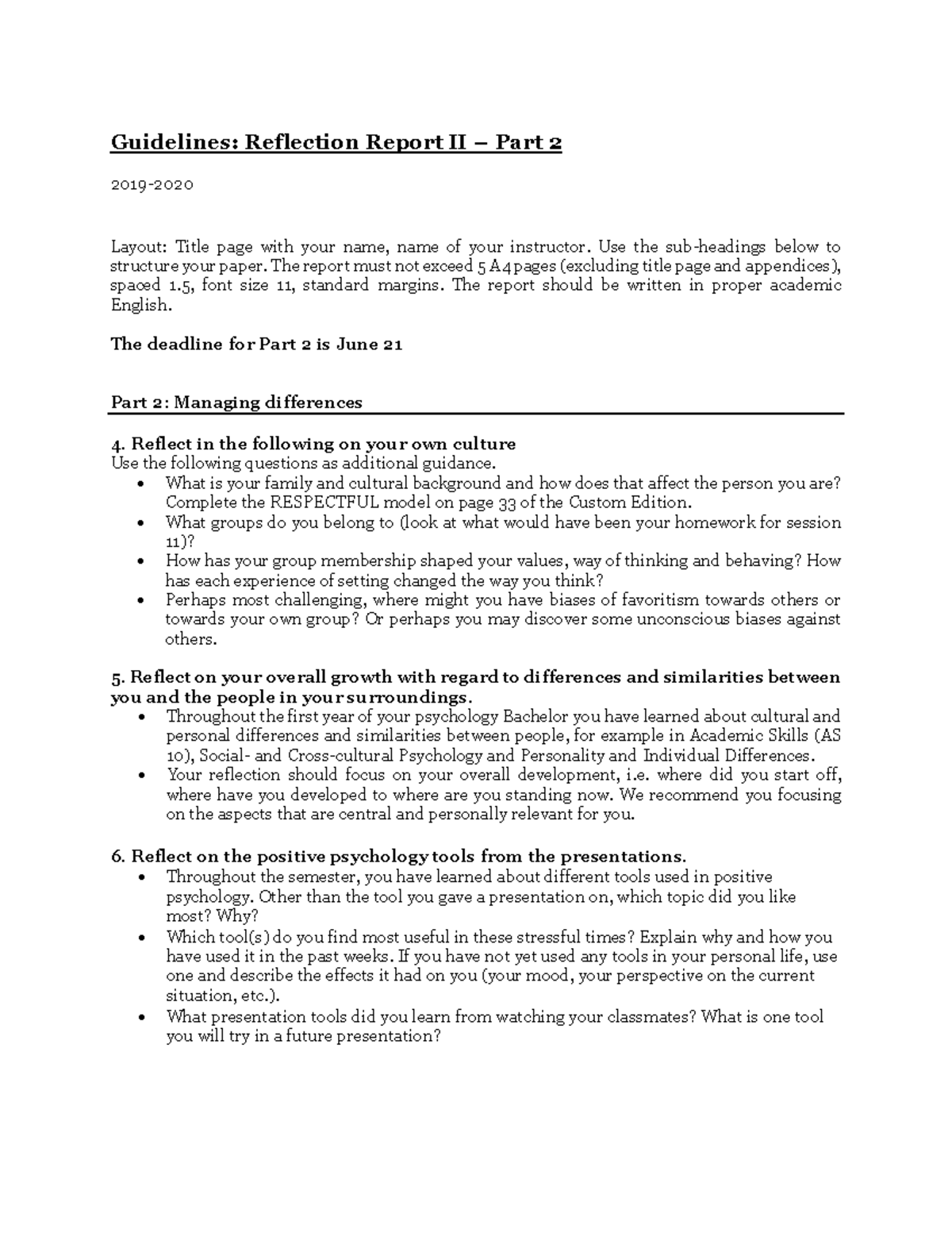 Guidelines Reflection Report II - part 2 - Guidelines: Reflection ...