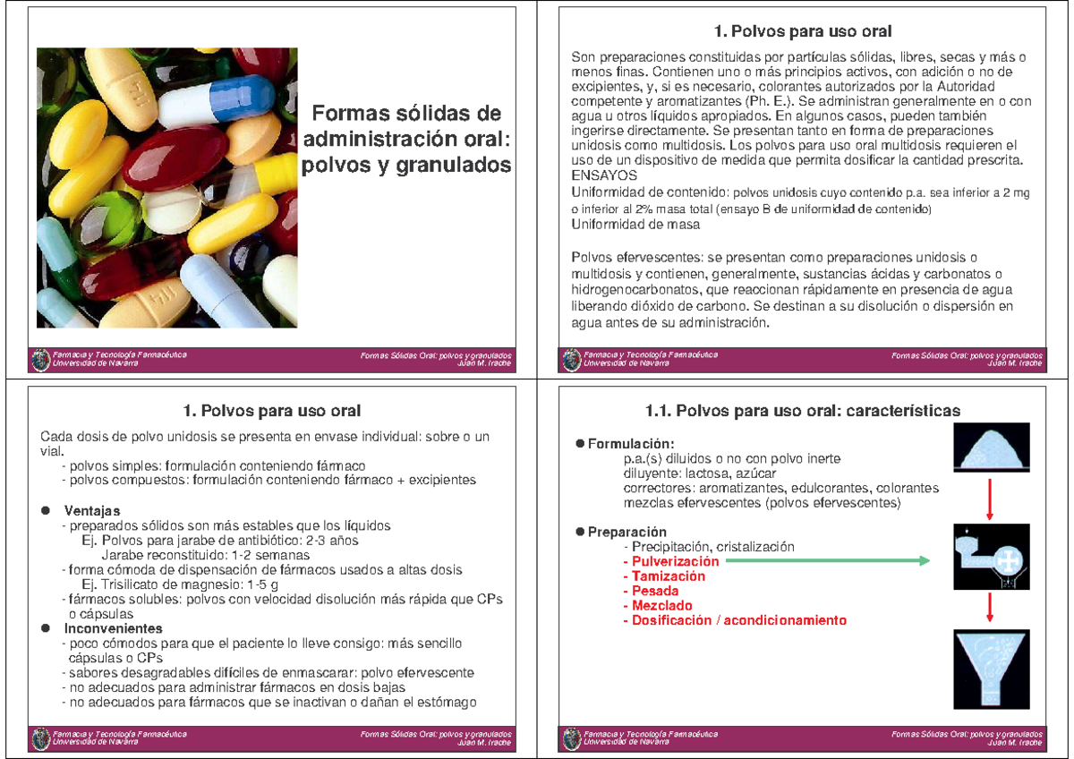 Formas Solidas Oral polvos y granulados - Farmacia y Tecnología ...