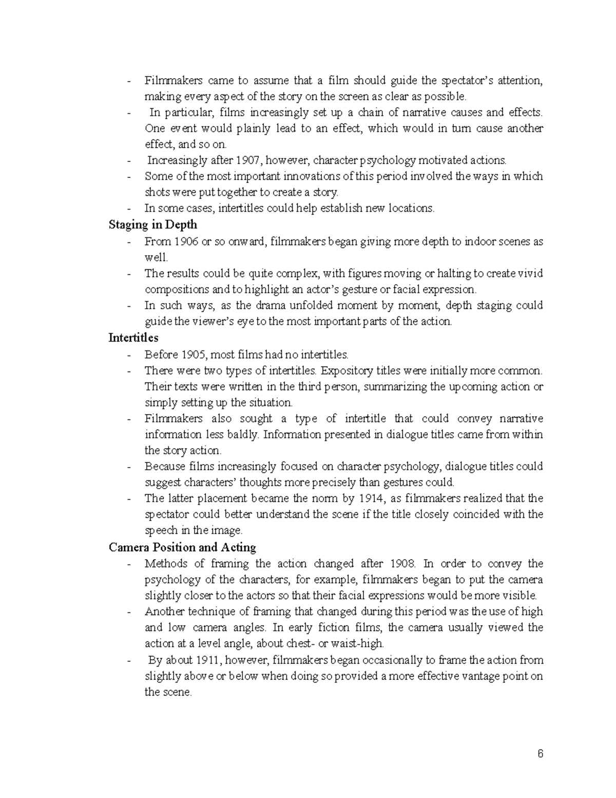 Chap 2 Outline pg.6 - Filmmakers came to assume that a film should ...