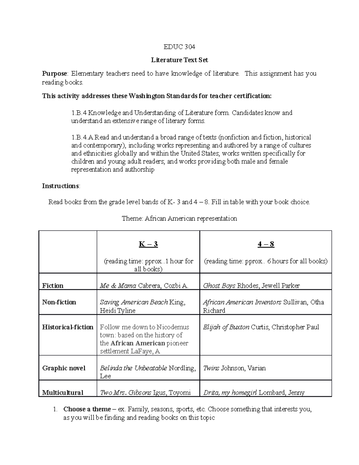 EDUC 304 text set-1 - Books i used for my theme for a text set. - EDUC ...