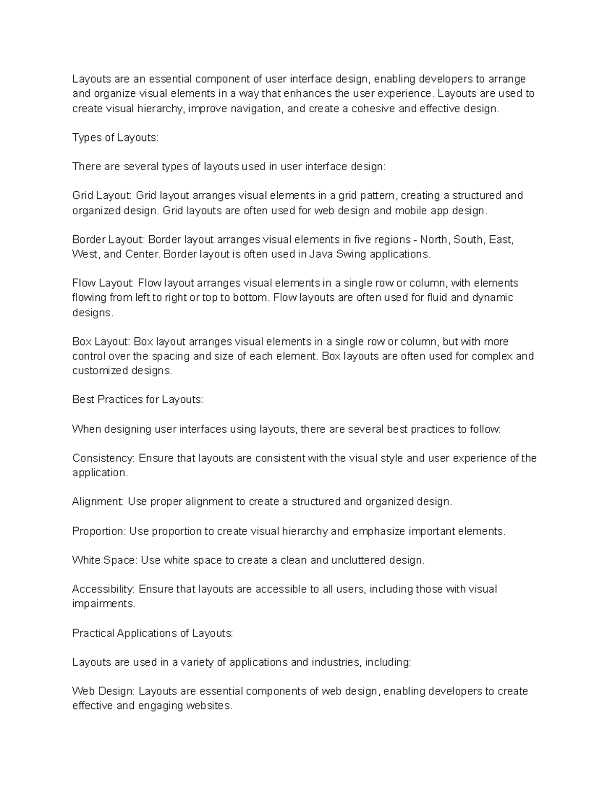 Introduction to Layouts - Layouts are an essential component of user interface design, enabling ...