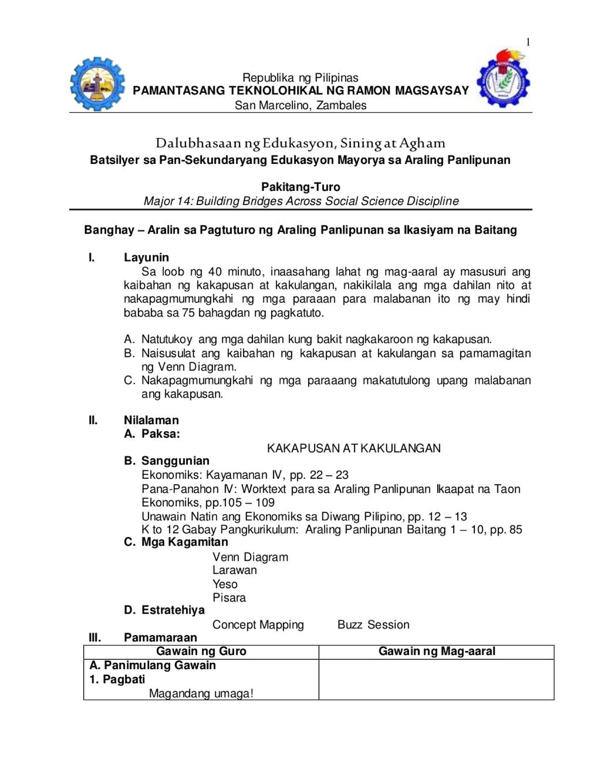 10534 - Lesson Plan - PhD. Education - Studocu