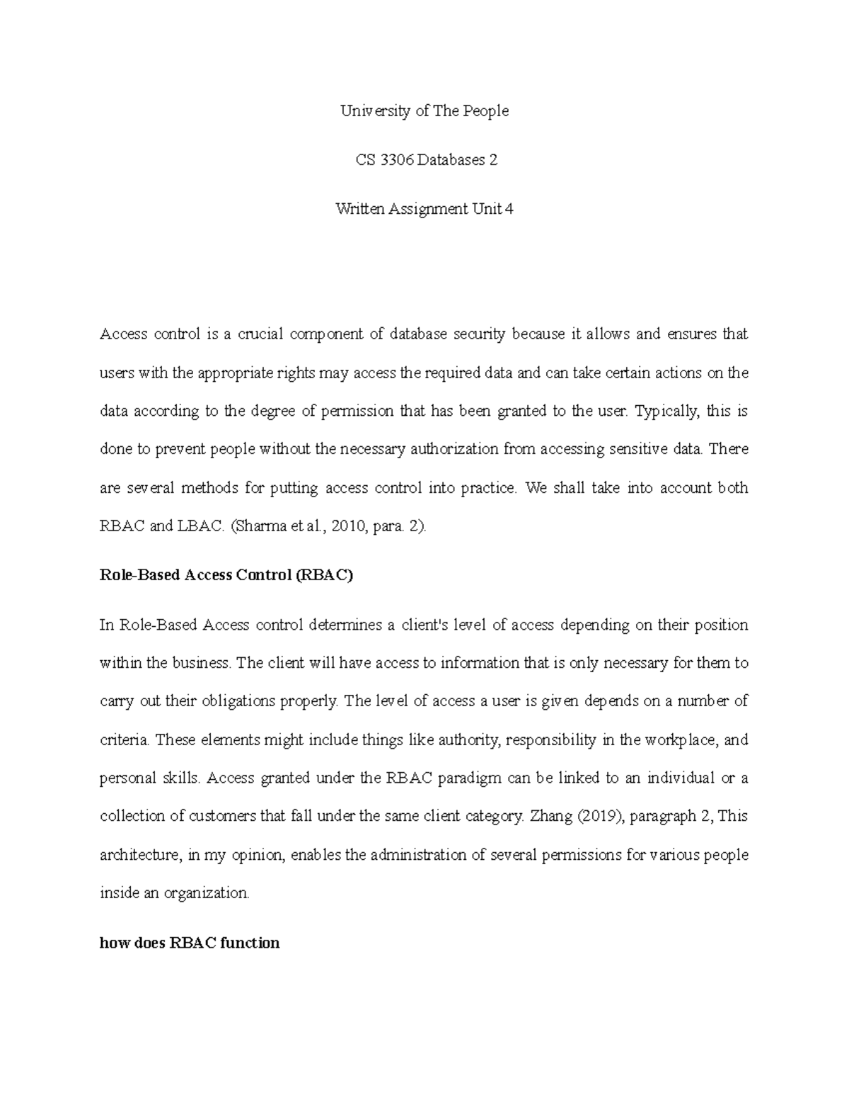 Cs 3306 Written Assignment 4 University Of The People Cs 3306 Databases 2 Written Assignment