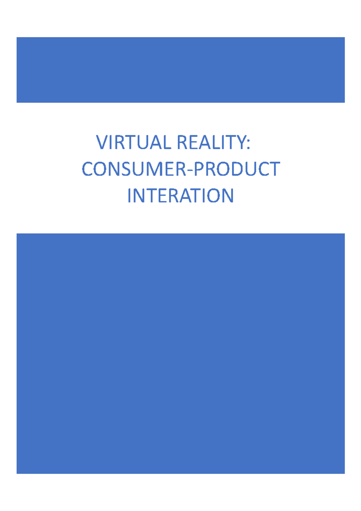 En C Task2 Opportunity Statement - VIRTUAL REALITY: CONSUMER-PRODUCT ...