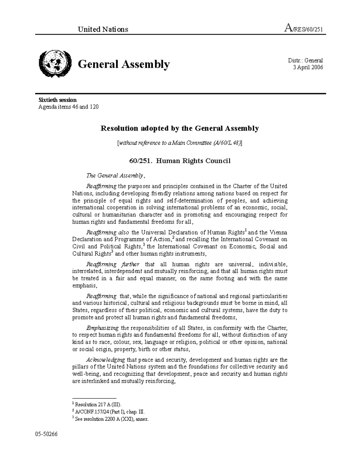 A.res - ppppp - United Nations A/RES/60/ General Assembly Distr ...