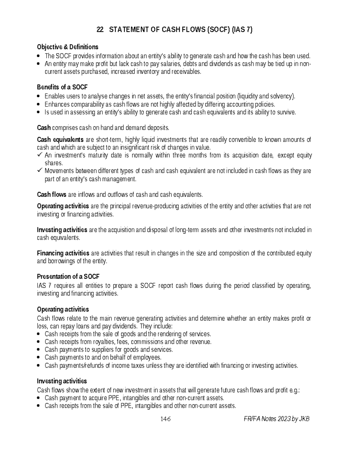 22-IAS 7 - ACCOUNTING - 22 STATEMENT OF CASH FLOWS (SOCF) (IAS 7 ...